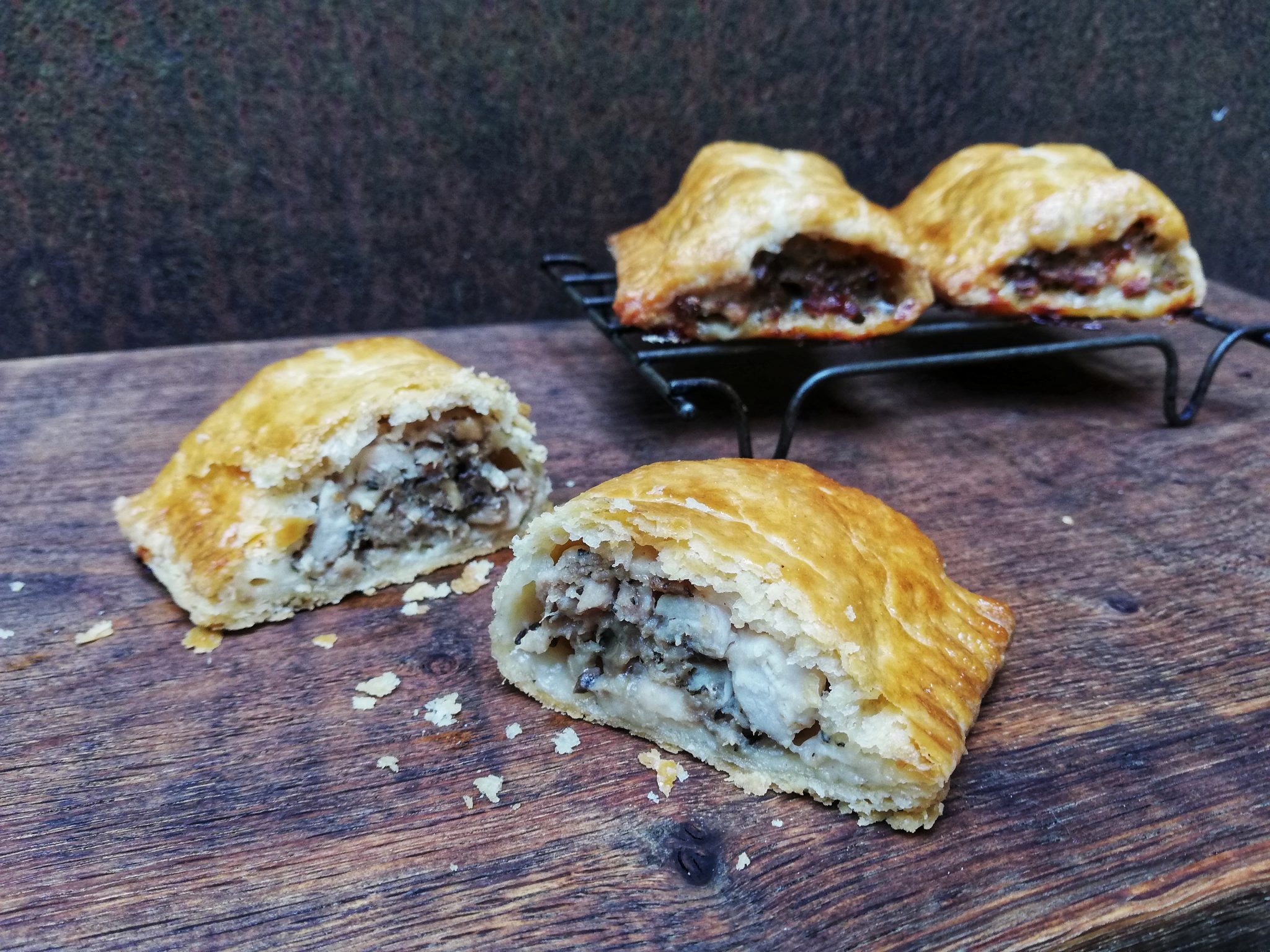 Partridge and mushroom sausage rolls | Susie's Kitchen